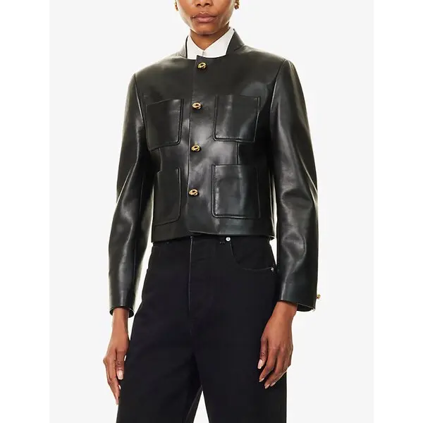 Bottega Veneta Knot Patch-pocket Leather Jacket