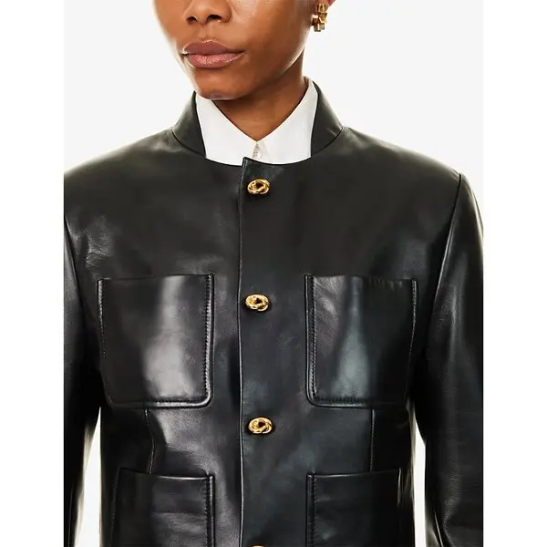 Bottega Veneta Knot Patch-pocket Leather Jacket