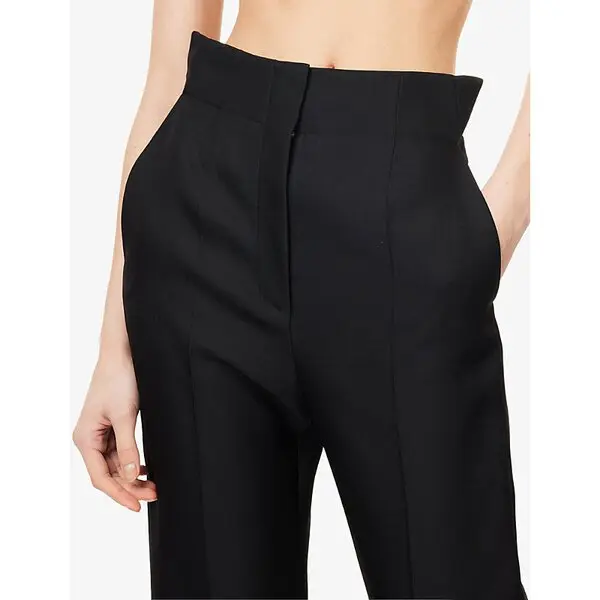 Khaite Rae Tailored Wool And Silk-blend Trousers