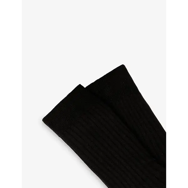 Sandro Logo-print Silk-blend Crew Socks