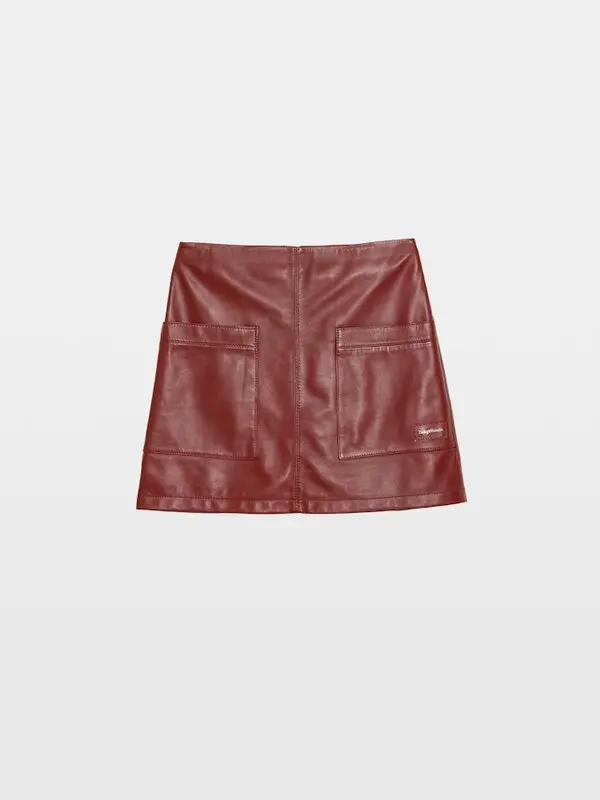 Zadig&Voltaire Jaime Leather Skirt - Cherry