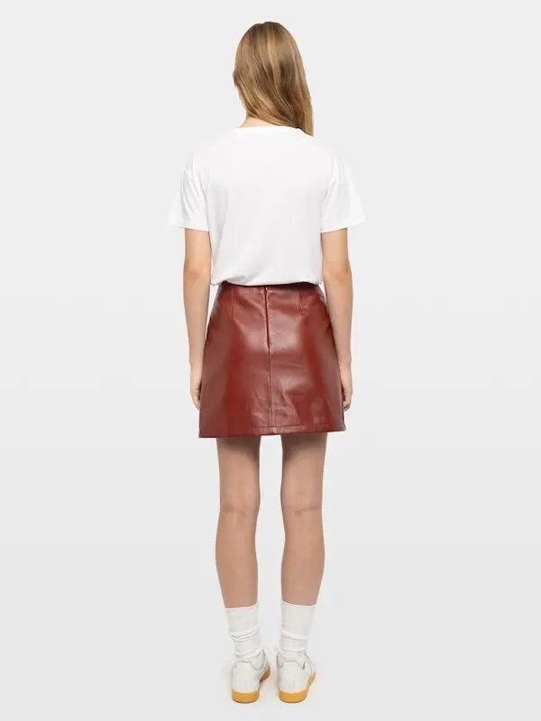 Zadig&Voltaire Jaime Leather Skirt - Cherry