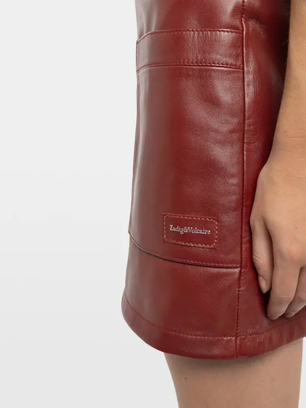 Zadig&Voltaire Jaime Leather Skirt - Cherry