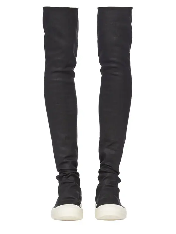 Rick Owens High Sock Sneaks Boots - Black
