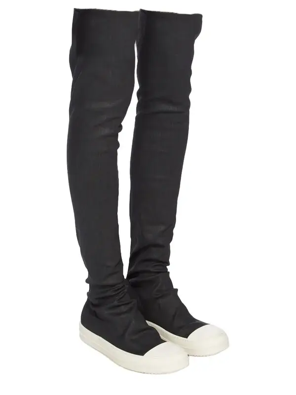 Rick Owens High Sock Sneaks Boots - Black