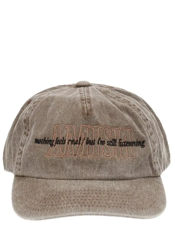 AMISH Baseball Cap With Embroidery - Brown