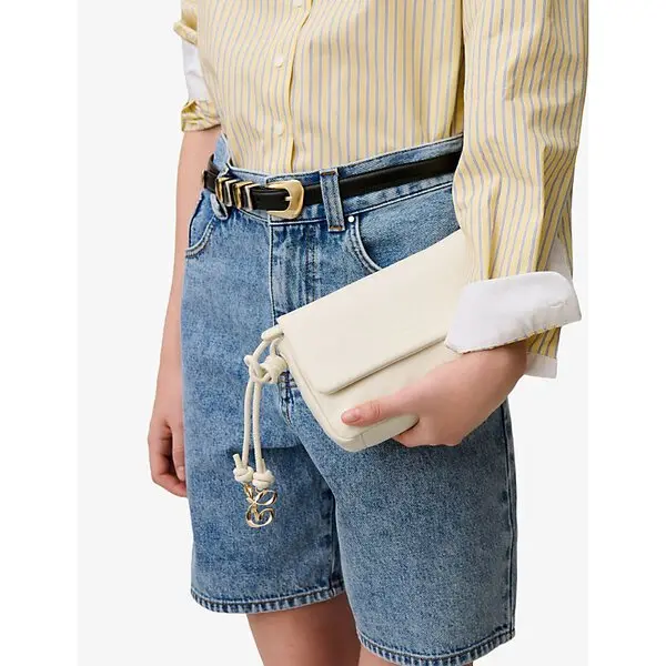Claudie Pierlot Leather Crossbody Bag - Ecru