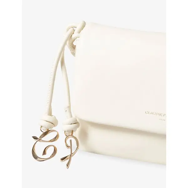 Claudie Pierlot Leather Crossbody Bag - Ecru