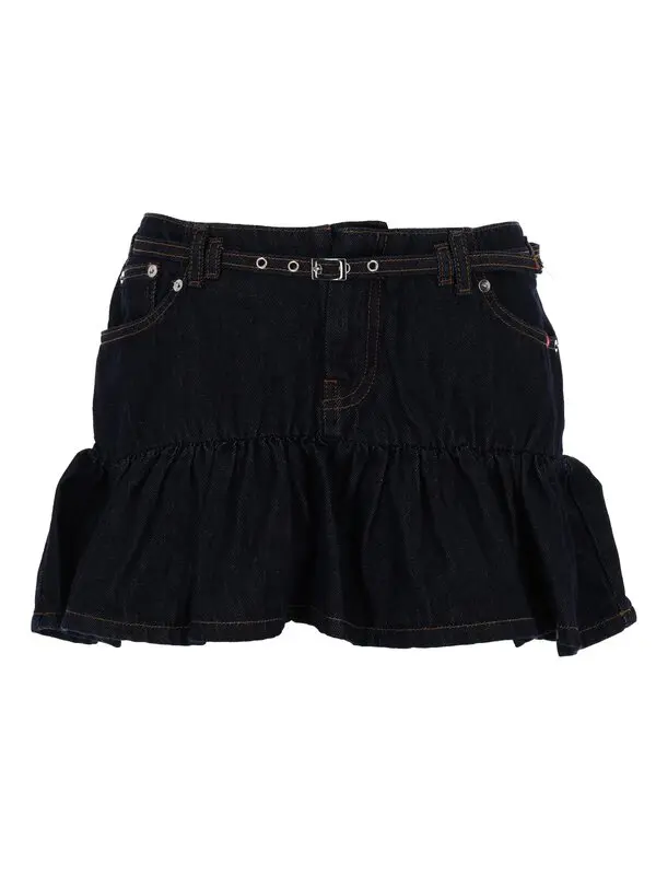 AMISH SUPPLIES Belted Miniskirt - Denim