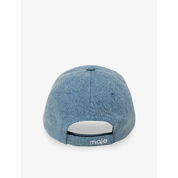 Maje Logo-embroidered Denim Baseball Cap - Blue