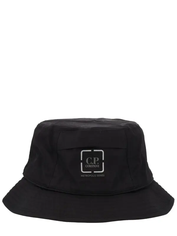 C.P. COMPANY Bucket Hat With Logo - Black