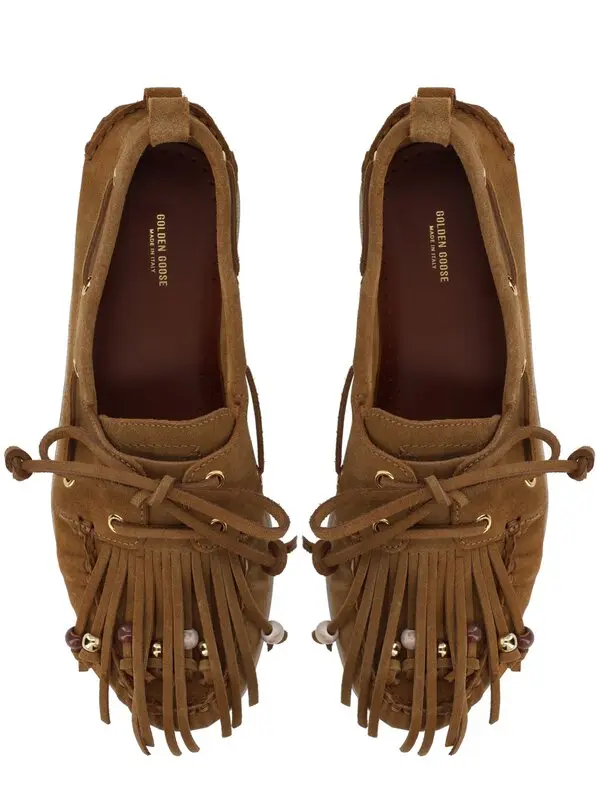 GOLDEN GOOSE Moccasin With Fringe - Brown