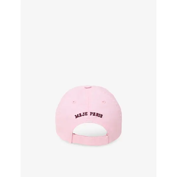 Maje Cotton Baseball Cap With Logo Embroidery