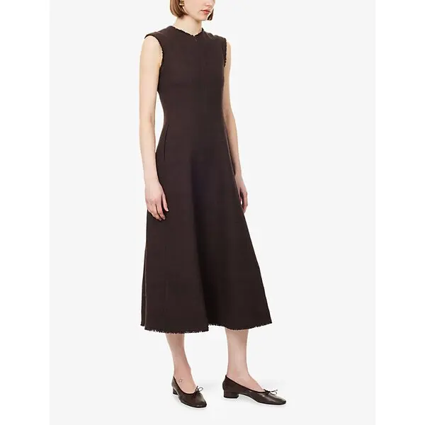 floral flutter sleeve flare dress Taylor Flutter Sleeve Satin Floral Maxi Dress – Cuffs main image 1