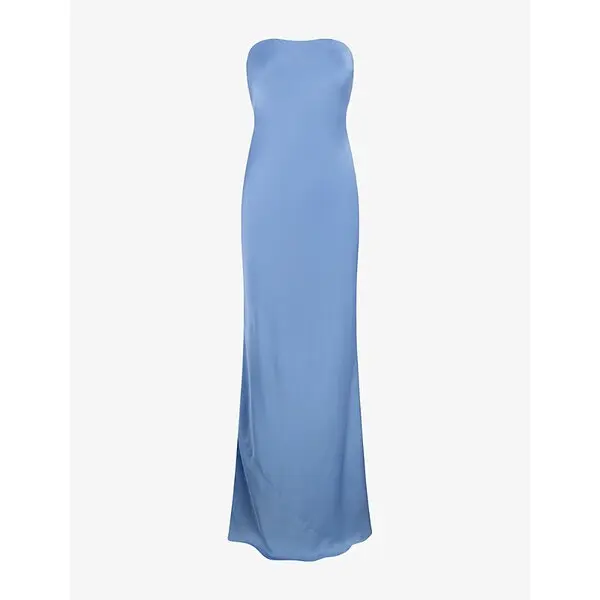 OMNES Amdra Strapless Satin Maxi Dress - Powder Blue
