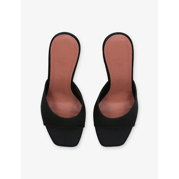 Amina Muaddi Lupita 95 Satin Heeled Mules
