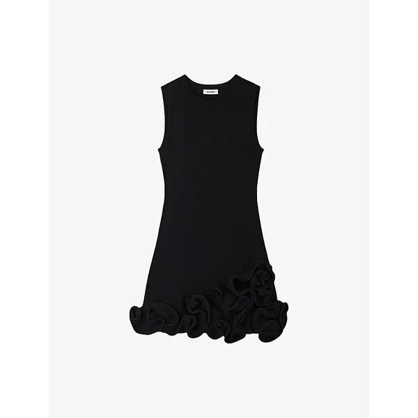 Sandro Flower-embellished Sleeveless Mini Dress