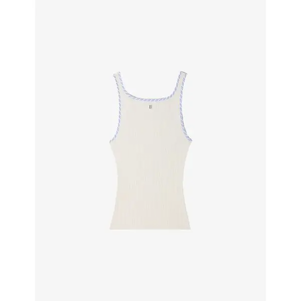 Sandro Square-neck Ribbed Knitted Vest Top