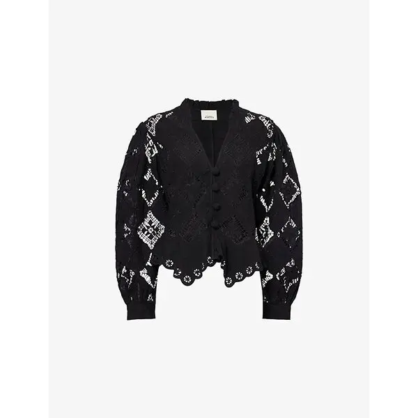 Isabel Marant Étoile Nina Embroidered Cotton And Linen Top