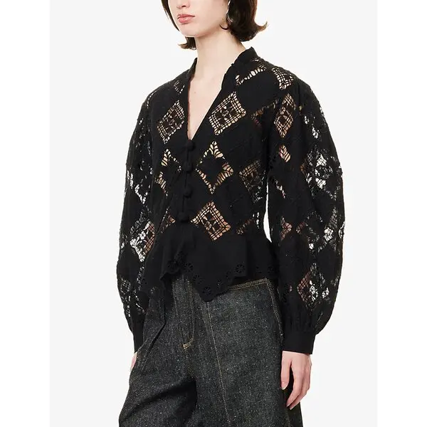 Isabel Marant Étoile Nina Embroidered Cotton And Linen Top