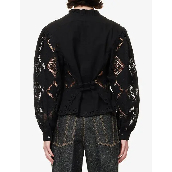 Isabel Marant Étoile Nina Embroidered Cotton And Linen Top