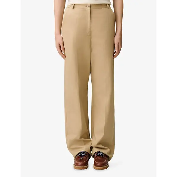 Claudie Pierlot Straight Full-length Cotton Trousers