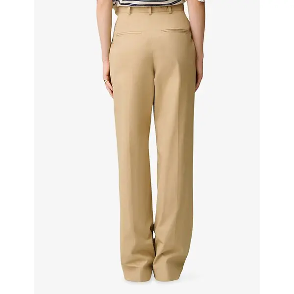 Claudie Pierlot Straight Full-length Cotton Trousers