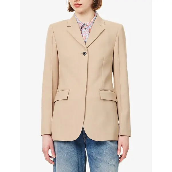 ME+EM Contour Slim-fit Woven Blazer - Sand
