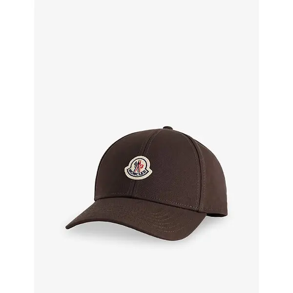 Moncler Cotton Baseball Cap With Logo - Brown
