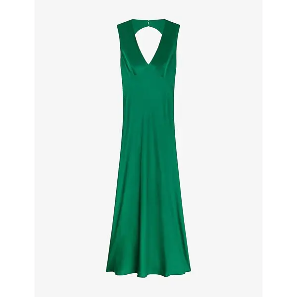 OMNES Nova Tie-back Satin Maxi Dress - Emerald Green