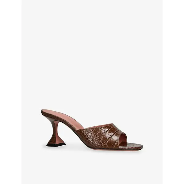 Amina Muaddi Lupita 95 Leather Heeled Mules