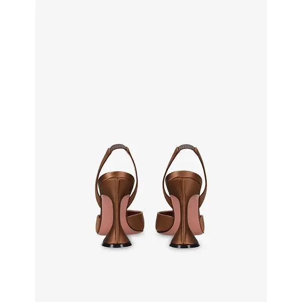 Amina Muaddi Holli 95 Slingback Courts - Mid Brown