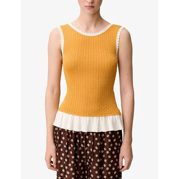 Claudie Pierlot Sleeveless Knitted Top - Orange