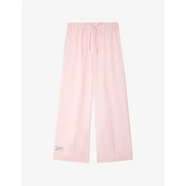 Sandro Wide-leg Drawstring-waist Trousers - Light Pink