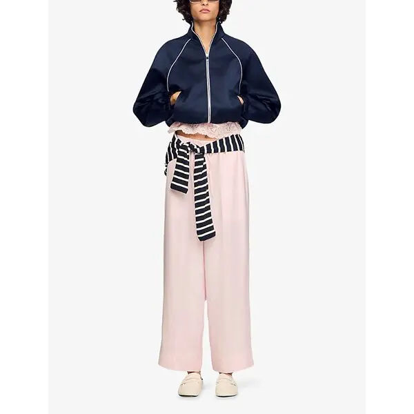 Sandro Wide-leg Drawstring-waist Trousers