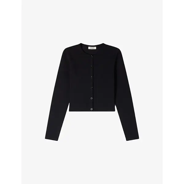 Sandro Round-neck Cropped Knitted Cardigan