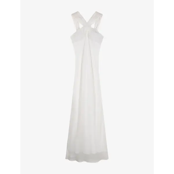 OMNES Amelie Rosette-embellished Woven Maxi Dress - Ivory