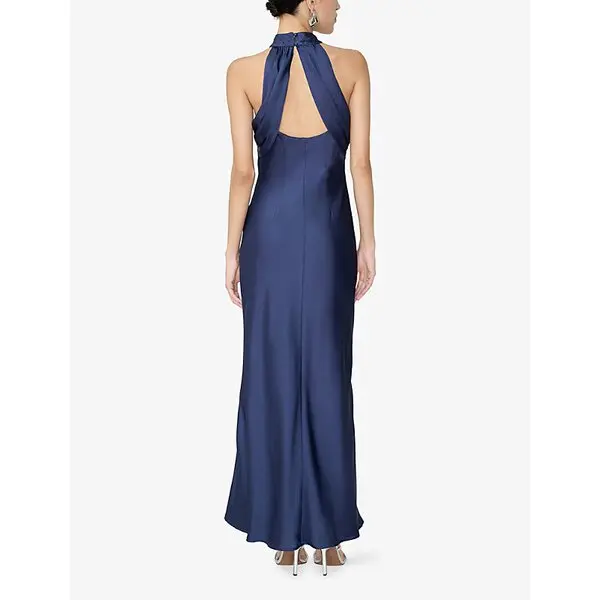 OMNES Seychelles Halterneck Maxi Dress - Navy