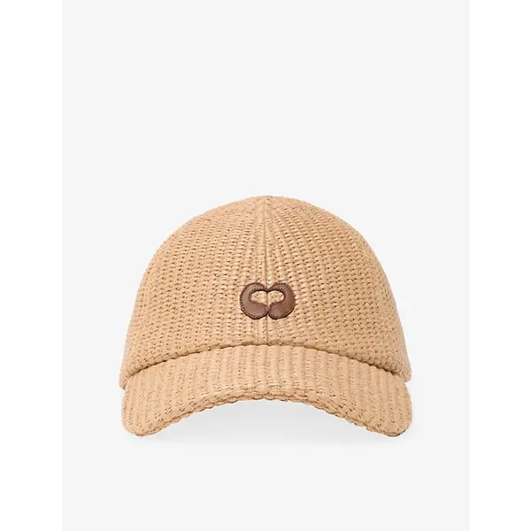 Maje Textured Logo-embroidered Woven Baseball Cap - Beige