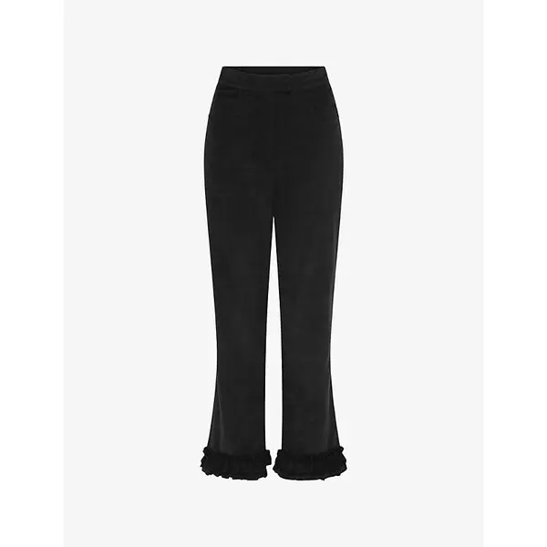 OMNES Olin Straight-leg High-rise Stretch-corduroy Trousers - Black