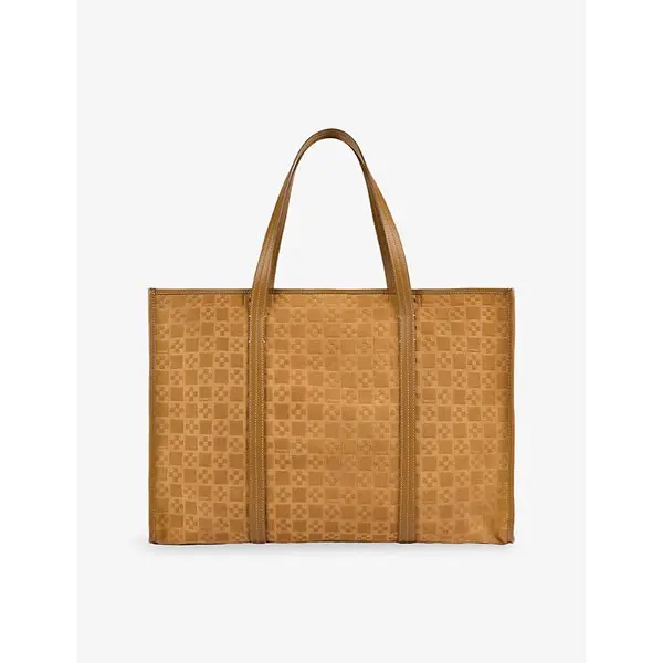 Sandro Square Cross Leather Shopper Bag