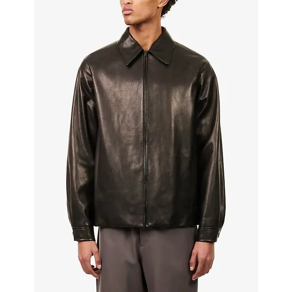 THE ROW Mount Raglan-sleeve Leather Jacket - Black
