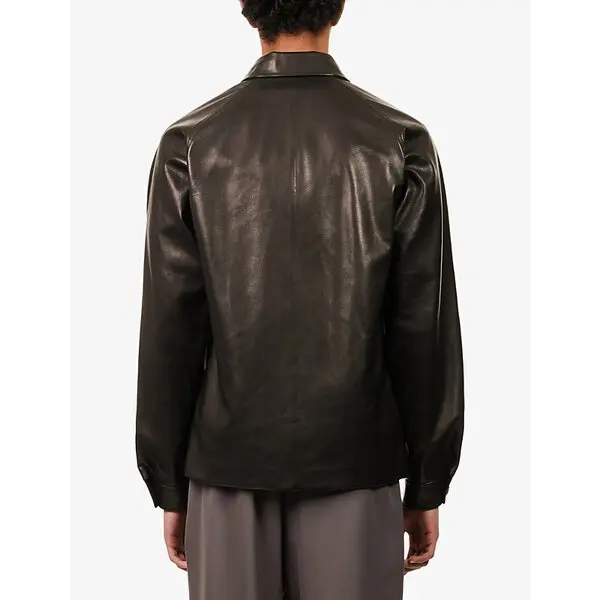 THE ROW Mount Raglan-sleeve Leather Jacket - Black
