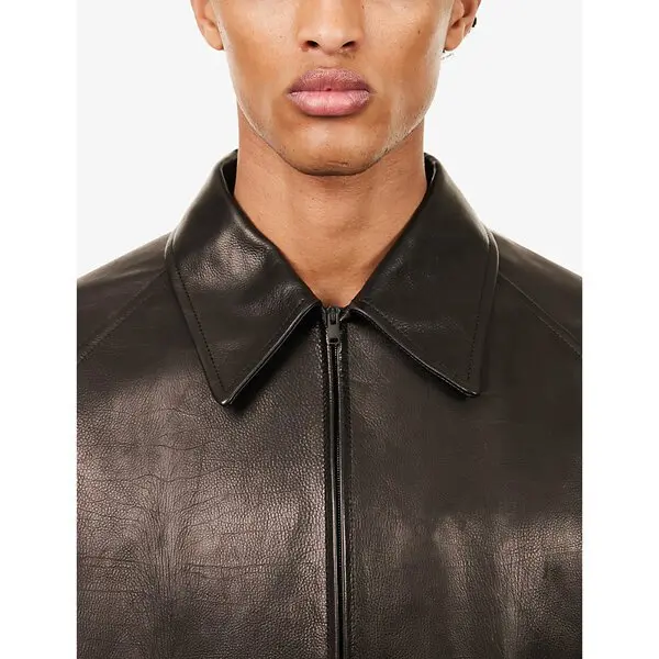 THE ROW Mount Raglan-sleeve Leather Jacket - Black