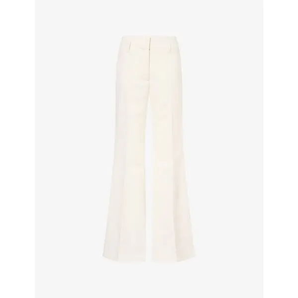 Gabriela Hearst Rhein Flared Wool Trousers - Ivory