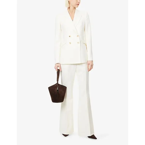 Gabriela Hearst Rhein Flared Wool Trousers - Ivory