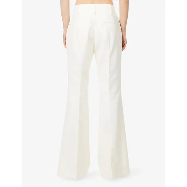 Gabriela Hearst Rhein Flared Wool Trousers - Ivory