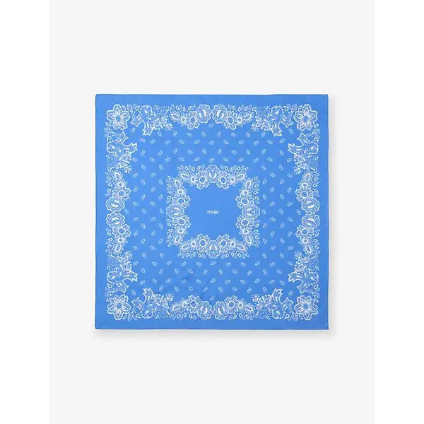 Maje Bandana-print Silk Scarf - Light Blue Bandana
