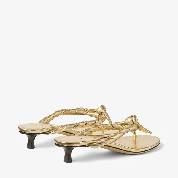 JIMMY CHOO Liss 35 Metallic Nappa Leather Mule Sandals - Silver
