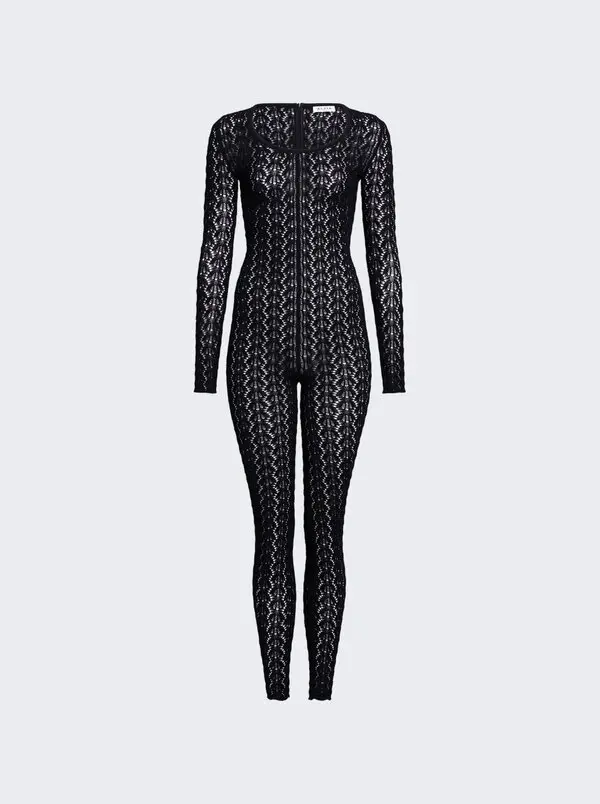 ALAÃA Stretch Lace Catsuit - Black